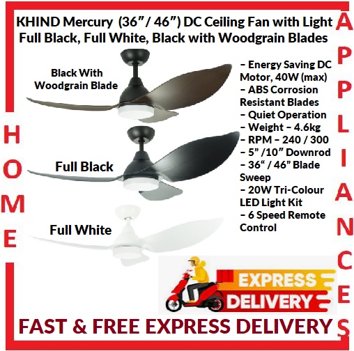 KHIND KHIND Mercury 36″ / 46″ DC Ceiling Fan with Light , DC Motor and ...