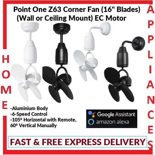 POINT ONE Z63 Corner Fan (16″) With Competition White Cylinder , (Wall ...